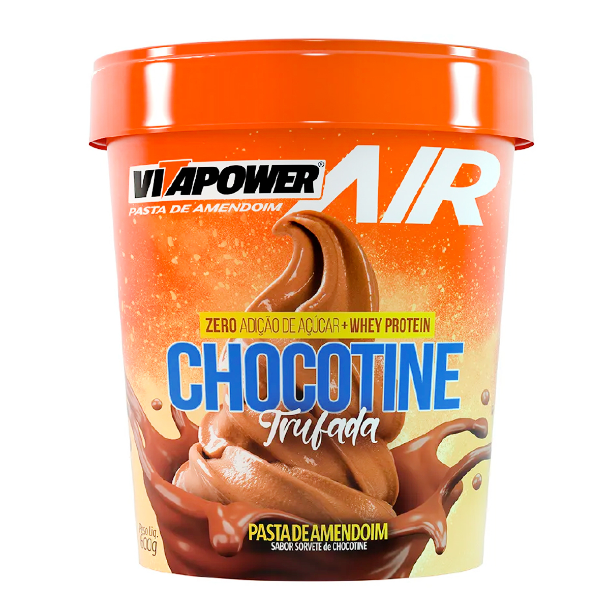 Pasta de Amendoim com Whey Protein Vitapower Chocotine Trufado 600g ...