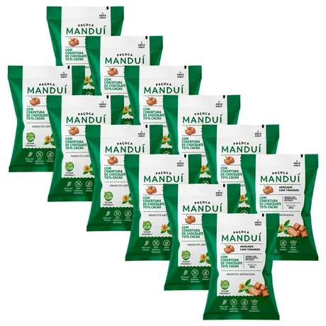 Kit 12 Paçoca com Chocolate 70% Cacau Manduí 30g - Kit 12 Paçoca com ...