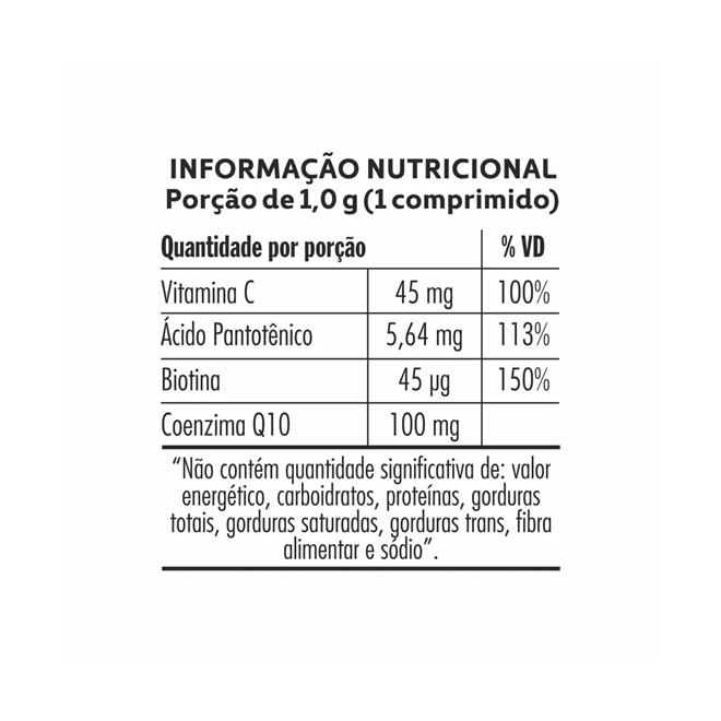 Coenzima Q10 + Vit. C com Biotina e Ácido Pantotênico Stem Novalatina ...