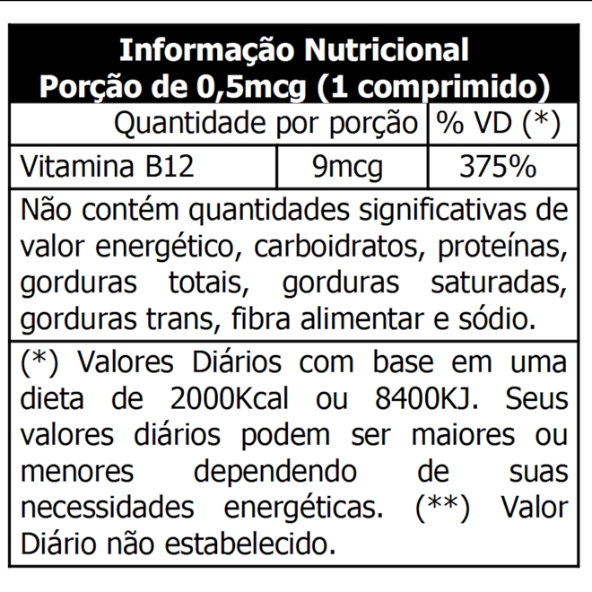 Vitamina B12 Vital Natus - 60 Comprimidos - Vitamina B12 Vital Natus ...