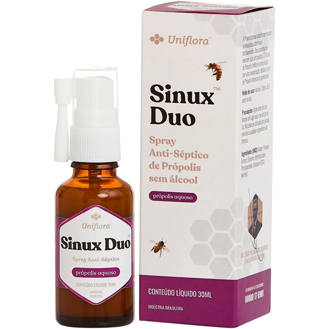 Sinux Duo Própolis Aquoso Uniflora 30ml - Sinux Duo Própolis Aquoso ...