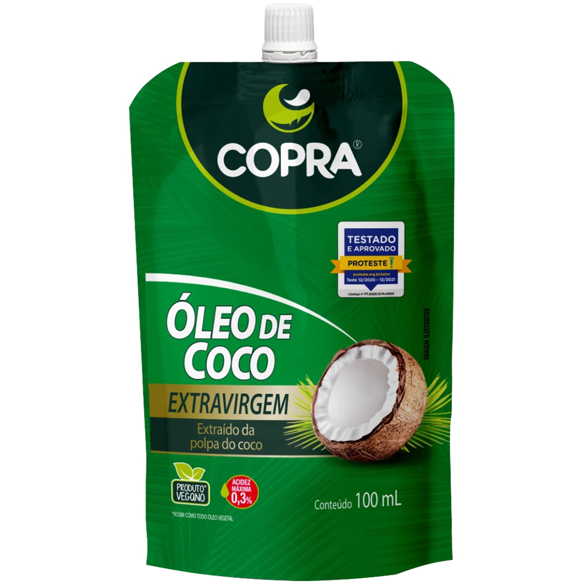 Óleo de Coco Extravirgem Copra 100ml Pouch - Óleo de Coco Extravirgem ...
