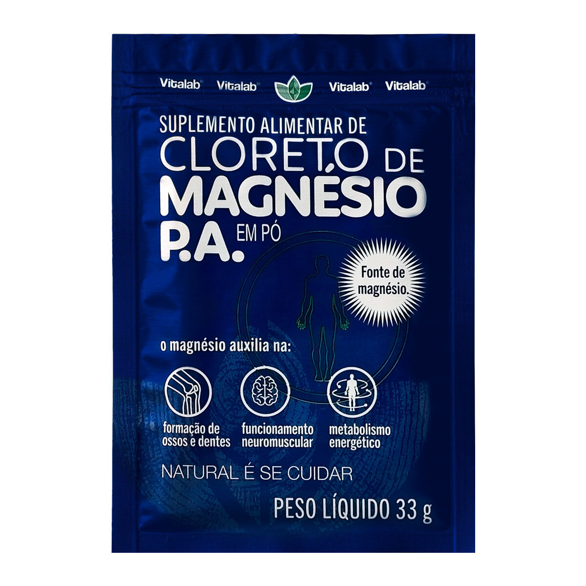 Cloreto de Magnésio P.A. Vitalab Sachê de 33g - Cloreto de Magnésio P.A. Vitalab Sachê de 33g ...