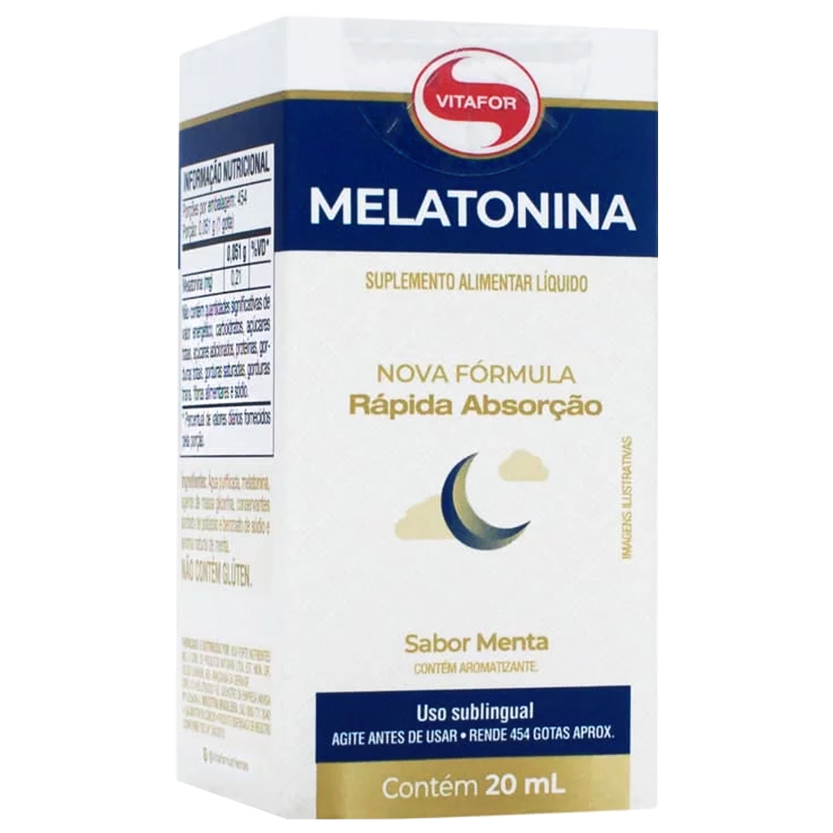Melatonina em Gotas Sabor Menta Vitafor 20ml - Melatonina em Gotas ...