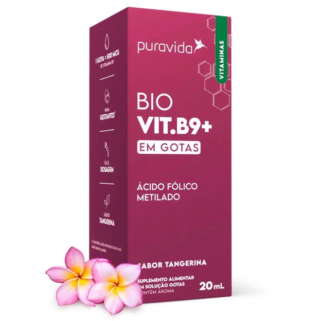 Bio Vit B9+ Ácido Fólico Metilado Puravida 20ml - Bio Vit B9+ Ácido Fólico Metilado Puravida ...
