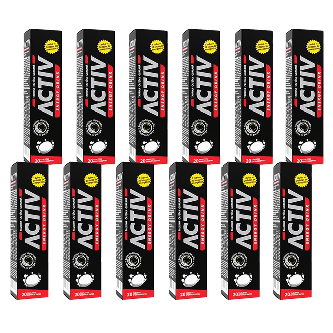 Kit 12 Activ Energy Drink Eurovit 20 Tabletes - Kit 12 Activ Energy ...
