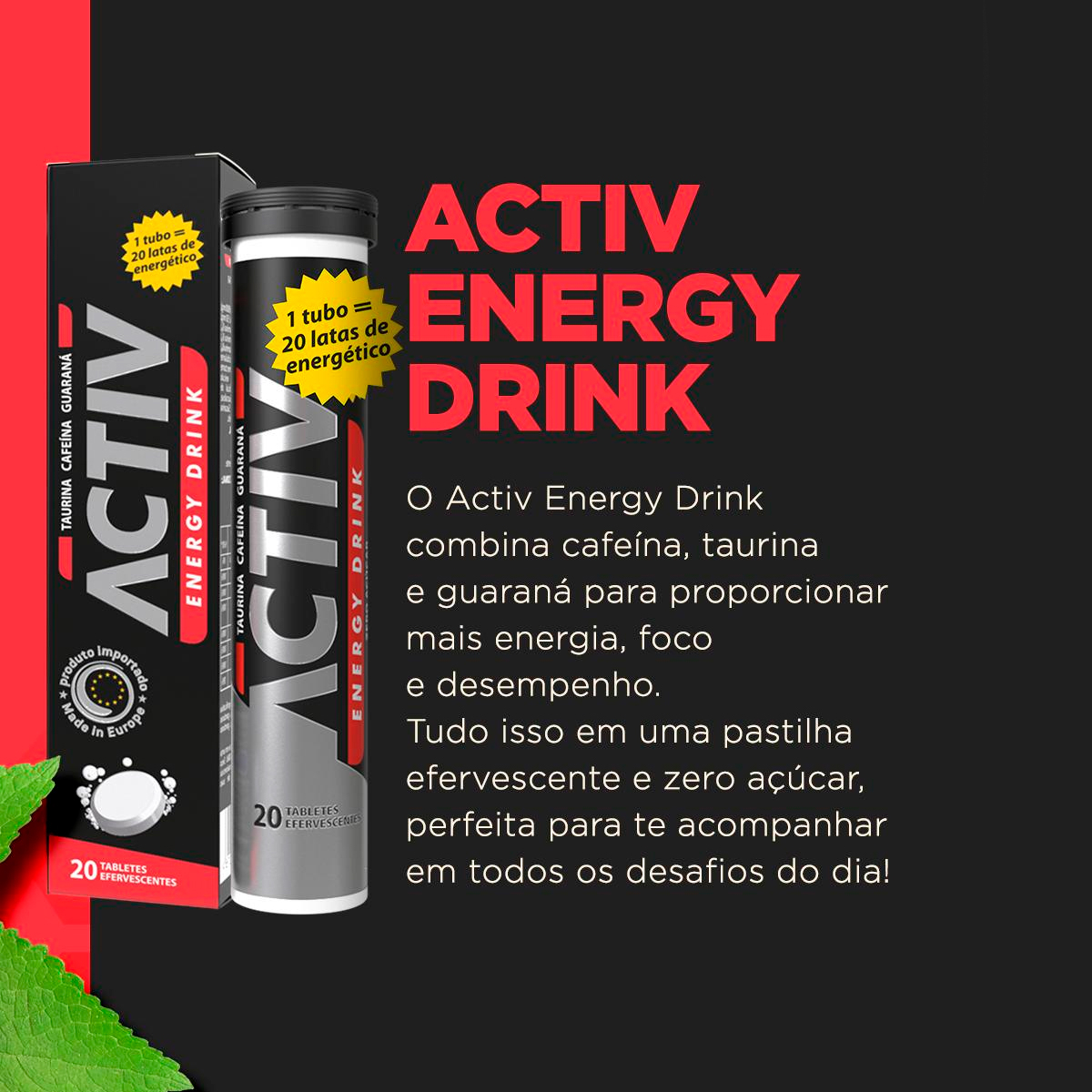 Kit 12 Activ Energy Drink Eurovit 20 Tabletes - Kit 12 Activ Energy ...
