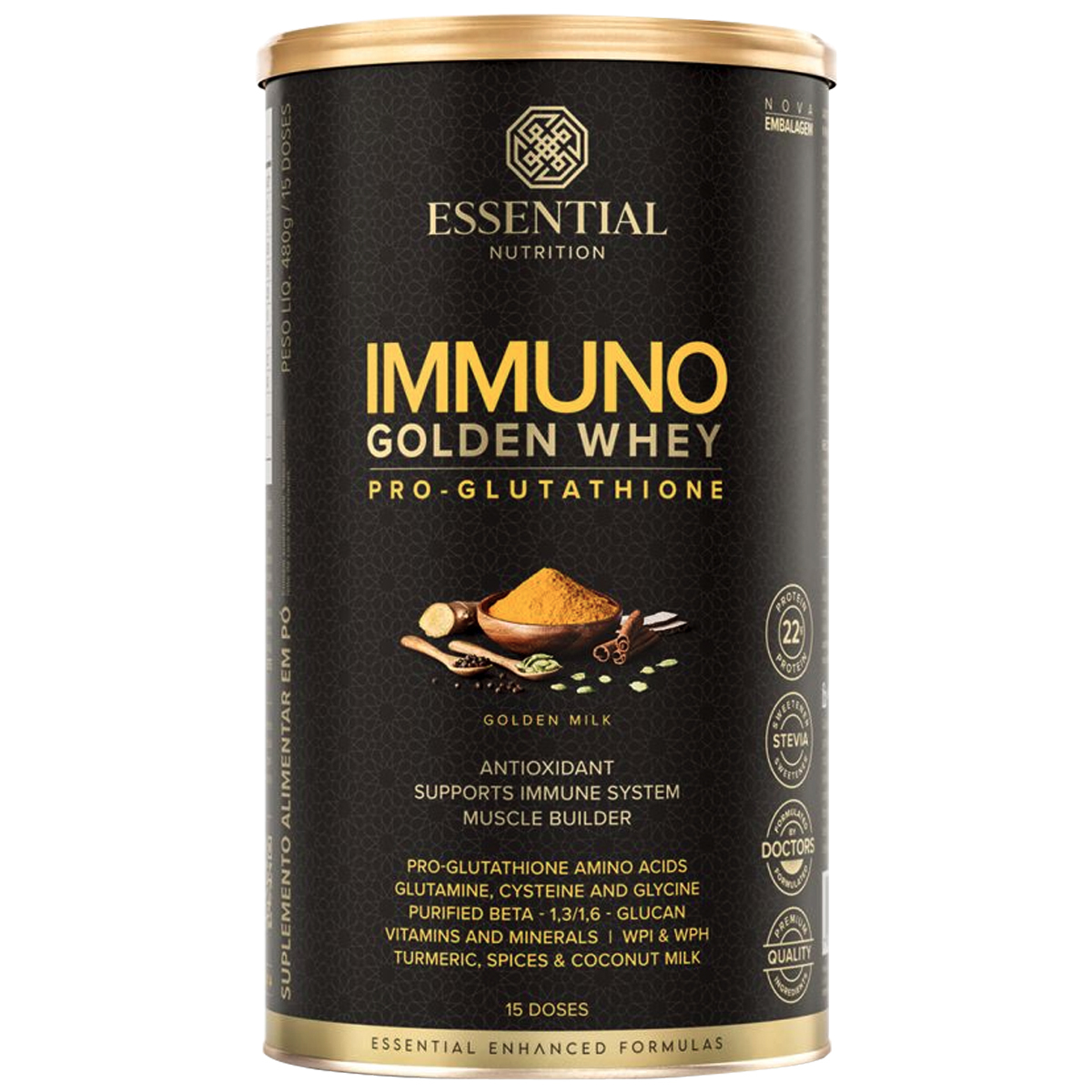 Immuno Golden Whey Pro-Glutathione Essential Nutrition 480g - Immuno ...