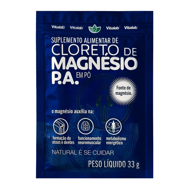 Kit 2 Caixas Cloreto de Magnésio P.A. Vitalab 10 Sachês de 33g - Kit 2 Caixas Cloreto de ...