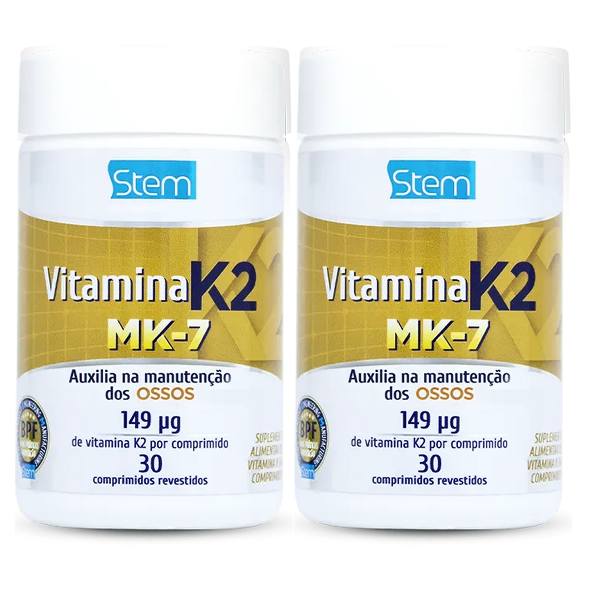 Kit 2 Vitamina K2 Stem Pharmaceutical 30 Comprimidos Revestidos - Kit 2 Vitamina K2 Stem ...