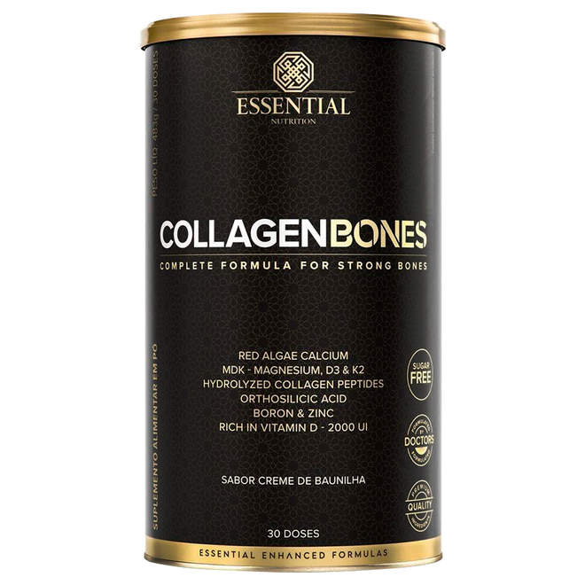 Collagen Bones Essential Nutrition Creme de Baunilha 483g - Collagen ...