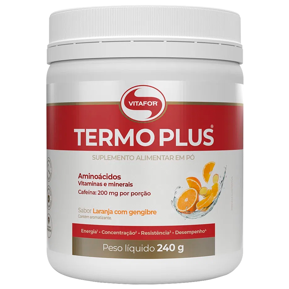 Termo Plus Vitafor Sabor Laranja com Gengibre - 240g - Termo Plus ...