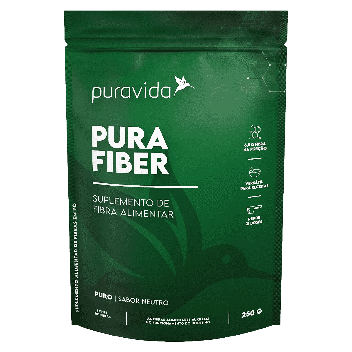 Pura Fiber Puravida Sabor Neutri 250g - Pura Fiber Puravida Sabor ...