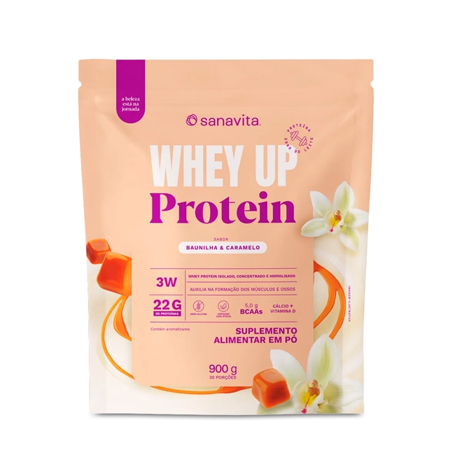 Whey Up Protein Sanavita Baunilha e Caramelo 900g - Whey Up Protein ...